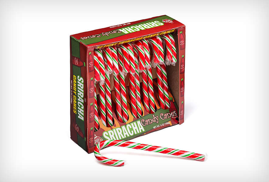 Sriracha candy canes from ThinkGeek - Thrillist Nation