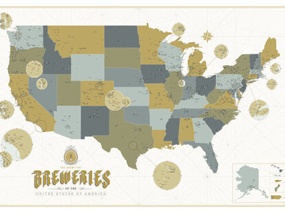 Cover your wall with this beautiful map of America's breweries by Pop ...