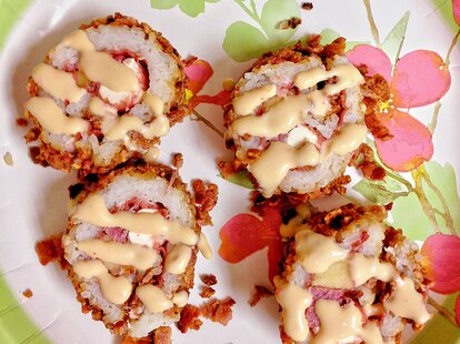 Bacon sushi - Redditor creates bacon, prosciutto, ham, and apple "Sushi ...