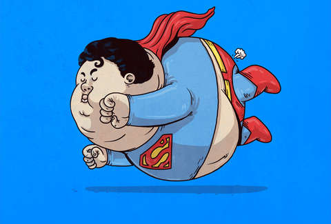 Fat superheroes by Famous Chunkies - Your childhood heroes are morbidly ...