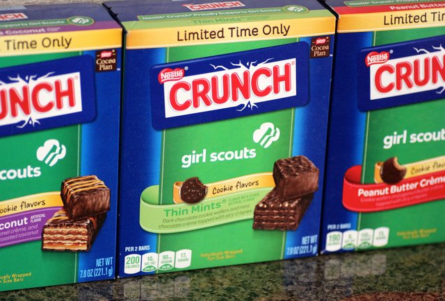 Girl Scout Cookies Nestle Crunch candy bars