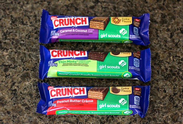 Girl Scout Cookies Nestle Crunch candy bars