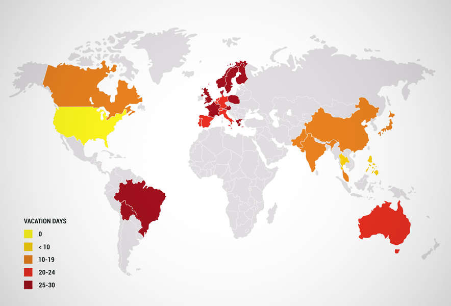 Paid Time Off - Which Countries Get the Most Vacation Time - Thrillist