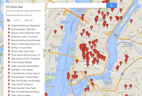 NYC Music Map - Constantine Valhouli - Interactive New York Song ...