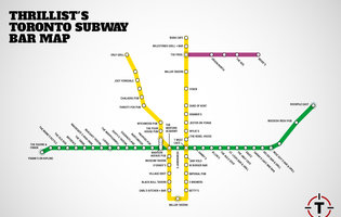 Toronto Subway Map With Bars For Every Stop - Thrillist