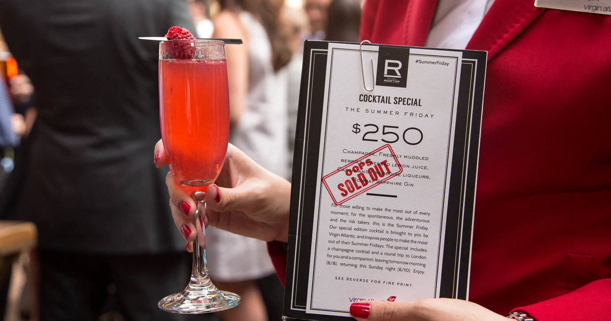 Virgin Atlantic 'Summer Friday' giveaway: $250 Refinery Rooftop drinks ...