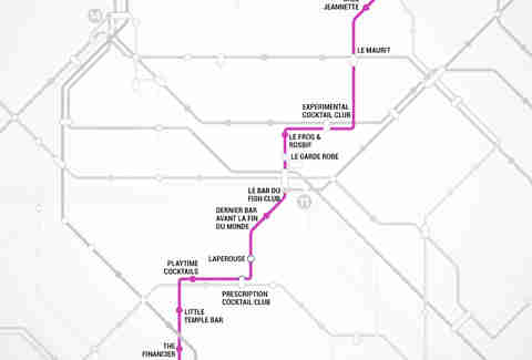 Paris Metro Map - Map With Bars Near Every Stop - Thrillist