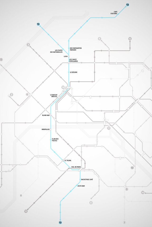 Paris Metro Map - Map With Bars Near Every Stop