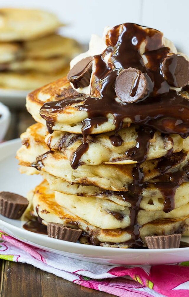 Peanut Butter Cup Pancake Recipe by Spicy Southern Kitchen - Thrillist