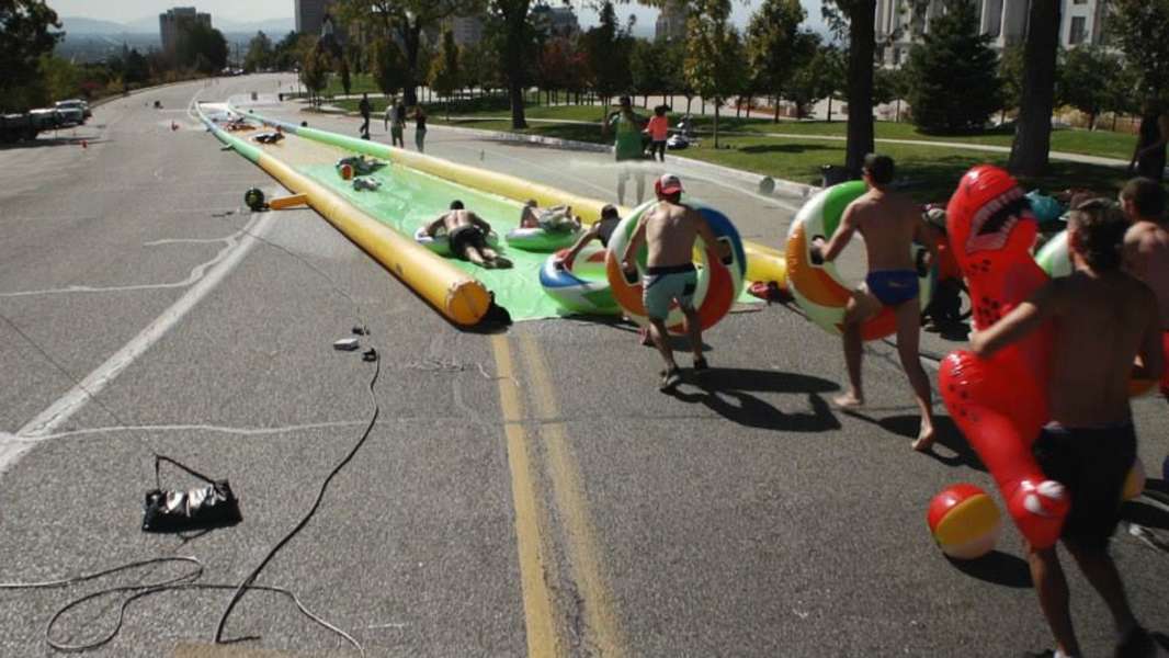 Downtown LA Slip N Slide - Slide The City - Things to Do in Los Angeles ...