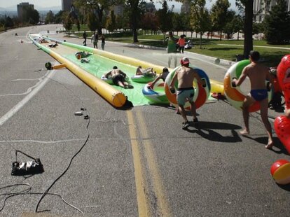 Downtown LA Slip N Slide - Slide The City - Things to Do in Los Angeles ...