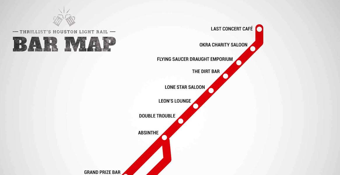 Houston Light Rail Bar Map - Bars At Every Stop - Thrillist