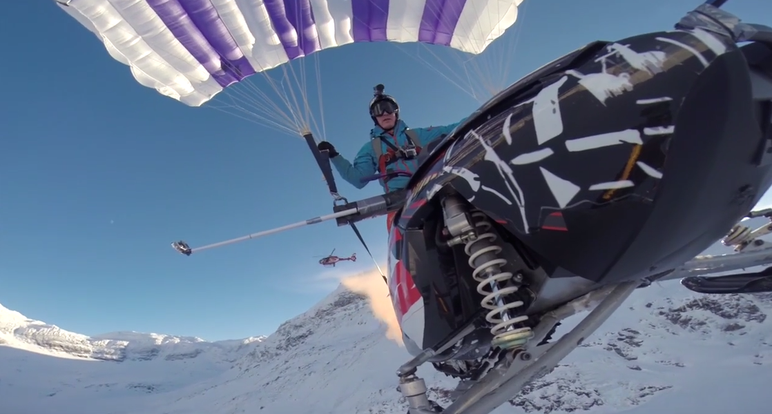 Video of Flying Snowmobile Shows Finns Flying Off a Cliff - Thrillist