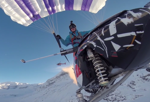 Video of Flying Snowmobile Shows Finns Flying Off a Cliff