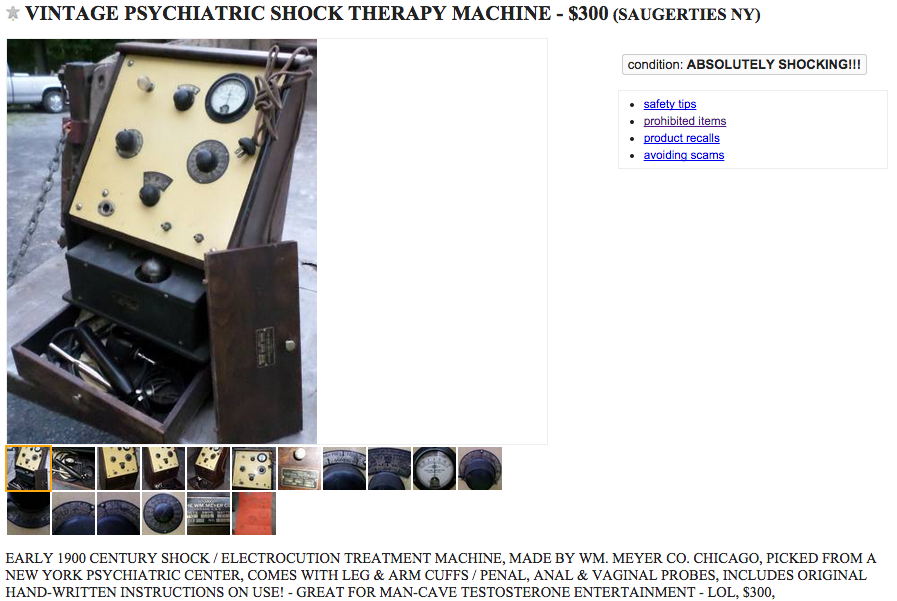 New York, This Vintage Shock Therapy Machine On Craigslist Can Be Yours ...