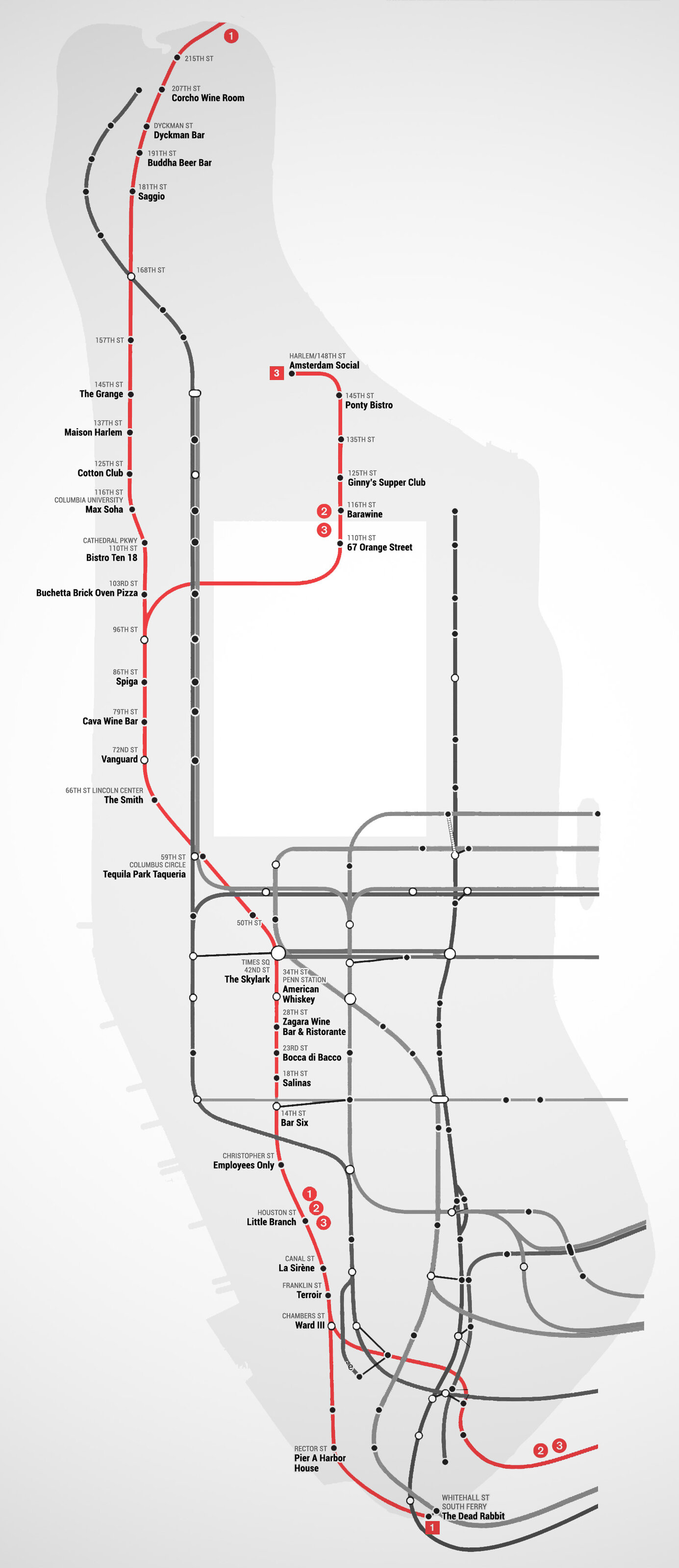 Manhattan Subway Date Map - Date Ideas Bars Restaurants - Thrillist