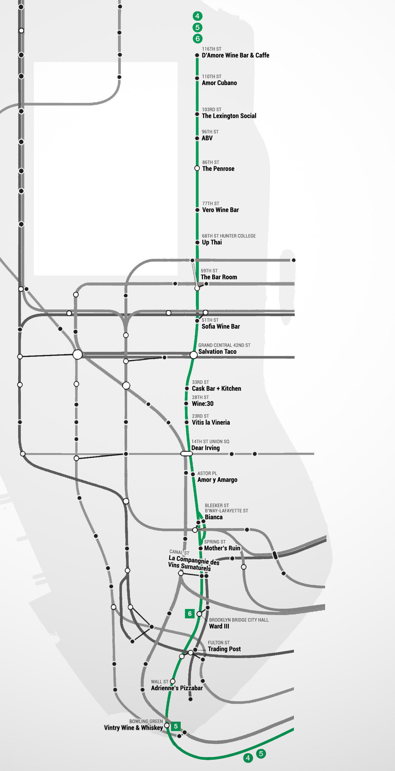 Manhattan Subway Date Map - Date Ideas Bars Restaurants - Thrillist