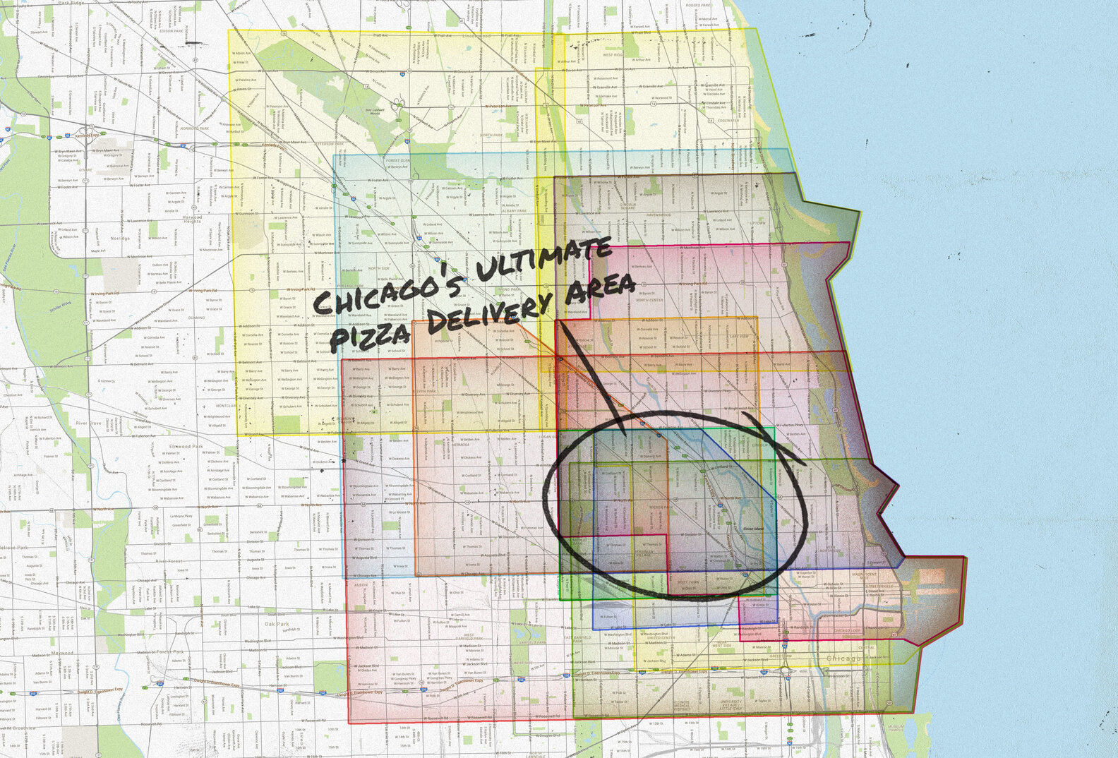 Chicago Pizza Delivery Map - Piece Salernos Pequods and More - Thrillist