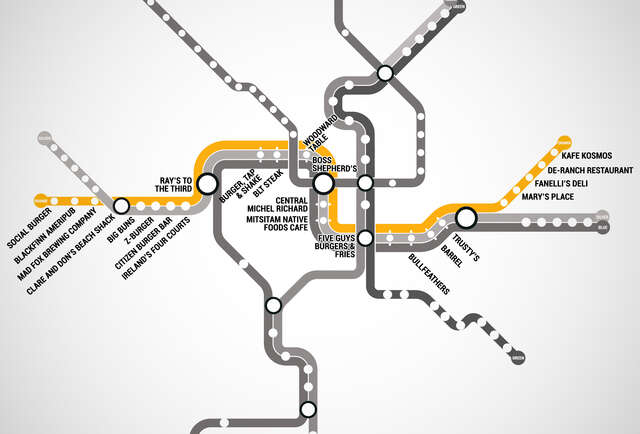The Washington DC Metro Burger Map - Burgers At Every Metro Stop