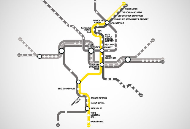 The Washington DC Metro Burger Map - Burgers At Every Metro Stop