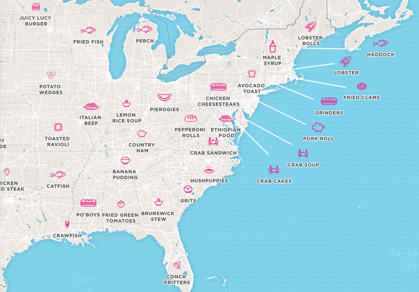 Map Shows the Most Popular Food of Every State - Thrillist