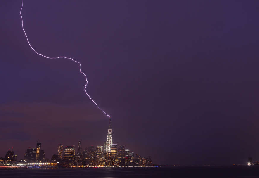 Watch Lightning Strike One World Trade Center - Thrillist