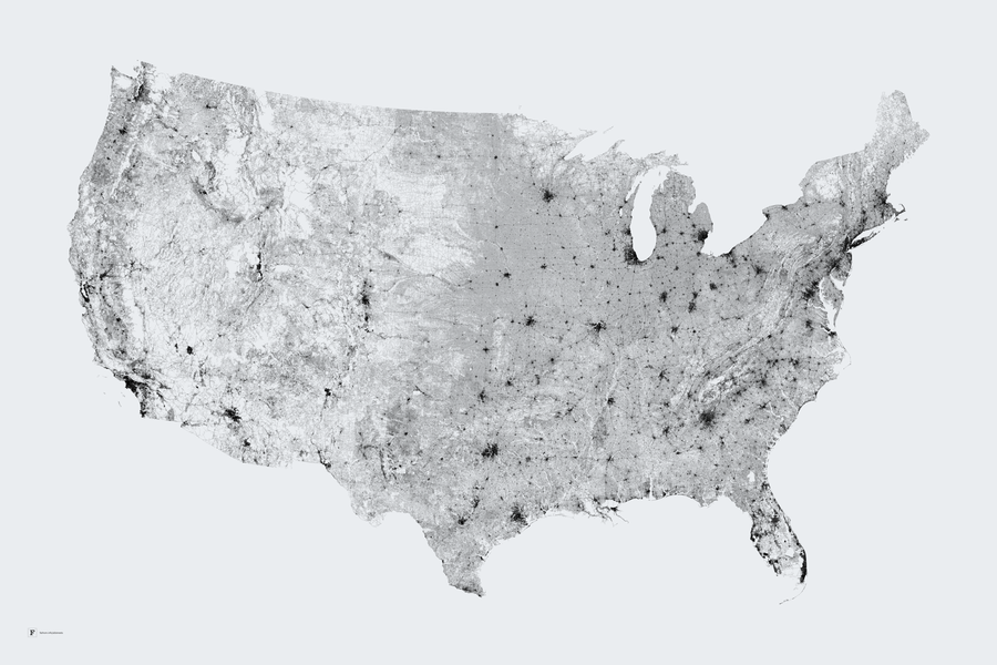 United States Maps of Roads Only: All Streets by Fathom - Thrillist
