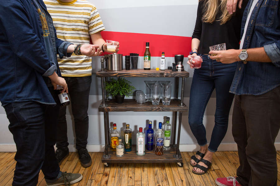 How to Make a DIY Custom Bar Cart - DIY Plans for Liquor Cart - Thrillist