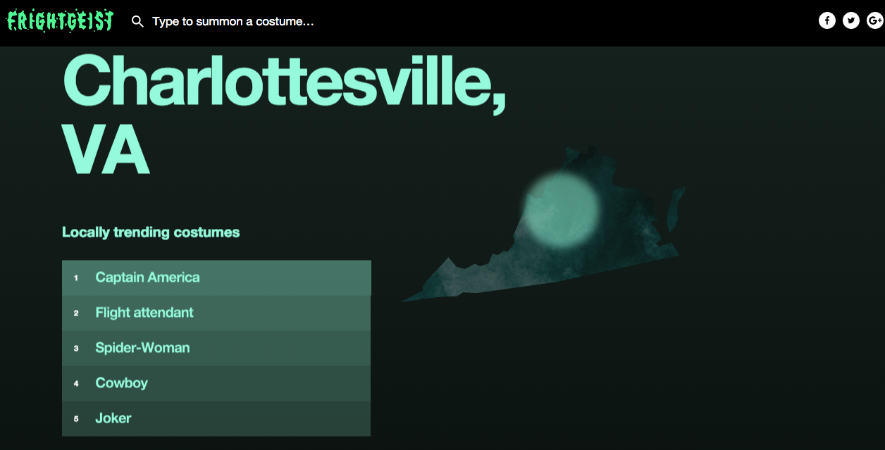 Google Frightgeist Map Shows Popular Halloween Costumes in Your Area ...