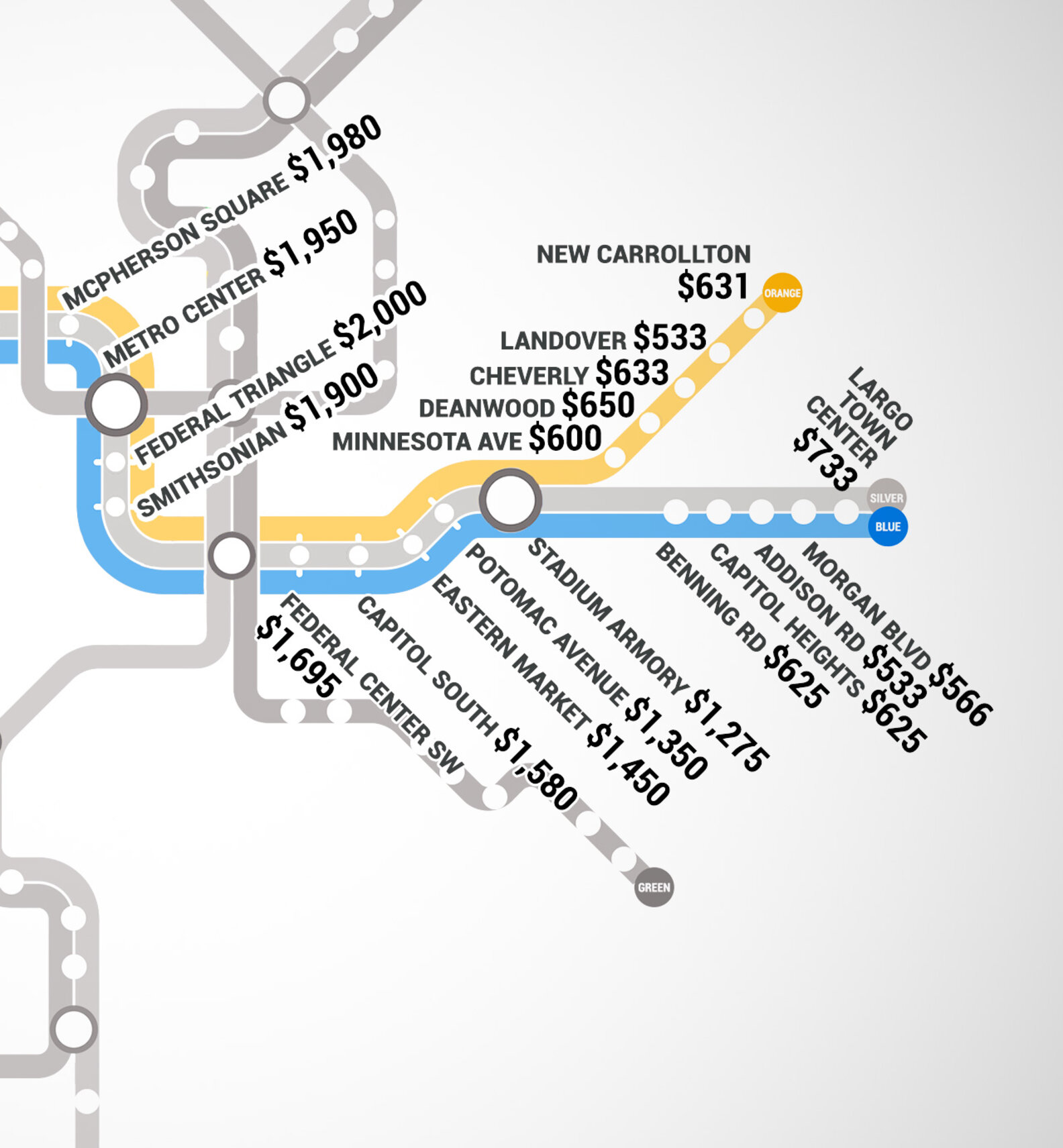 Washington DC Metro Rent Map - Thrillist