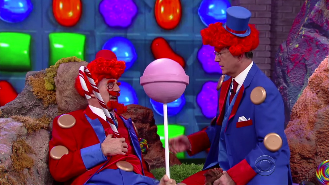Watch Stephen Colbert and Liam Neeson in Candy Crush: The Movie - Thrillist