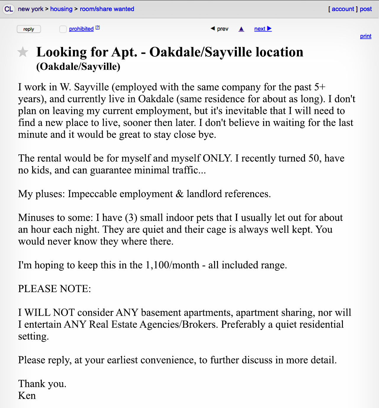 The Weirdest New York Roommate Ads on Craigslist - Thrillist
