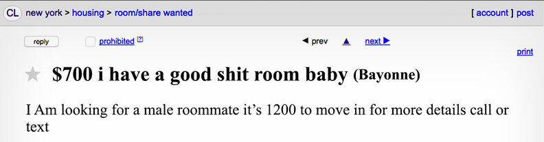 The Weirdest New York Roommate Ads on Craigslist - Thrillist
