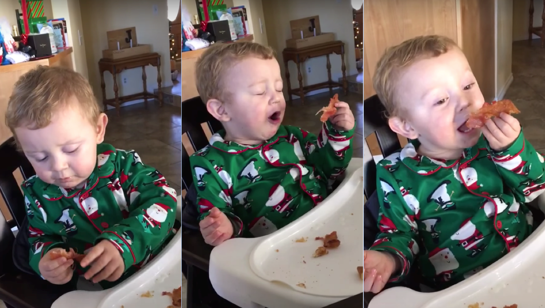 Nothing Is as Pure as This Baby's Reaction to Eating Bacon for the ...