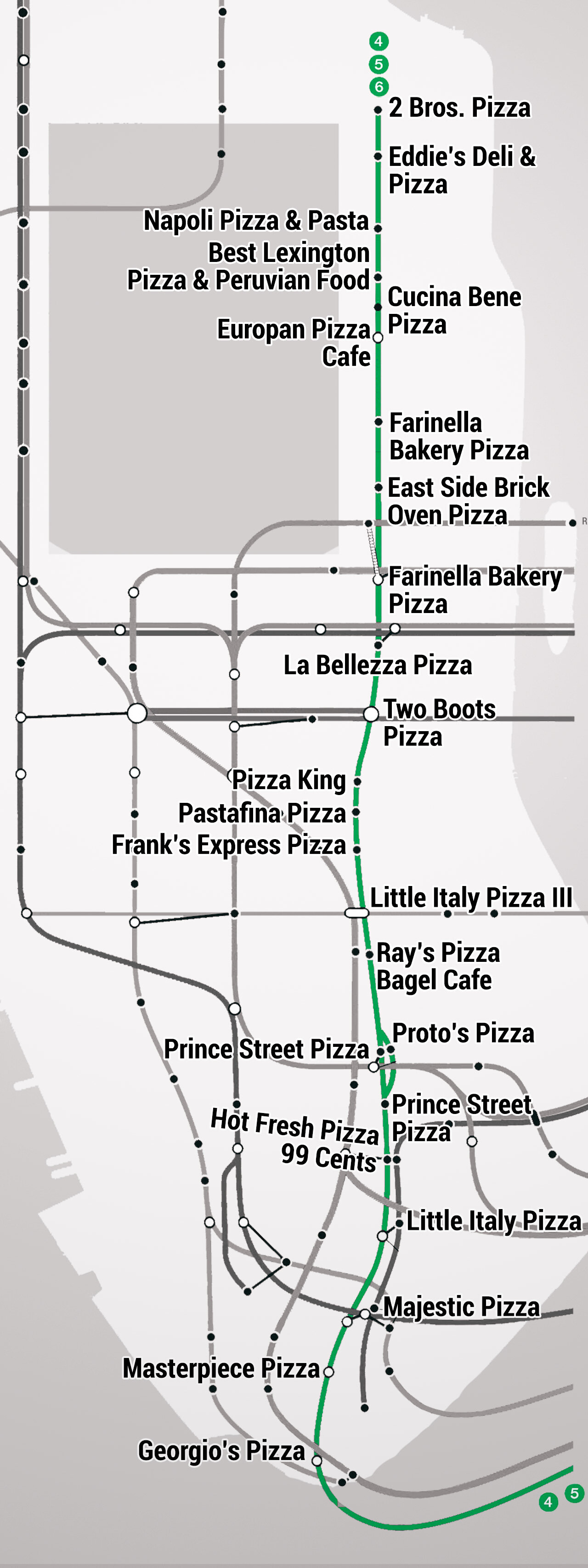 The Manhattan Pizza Slice Subway Map - Thrillist
