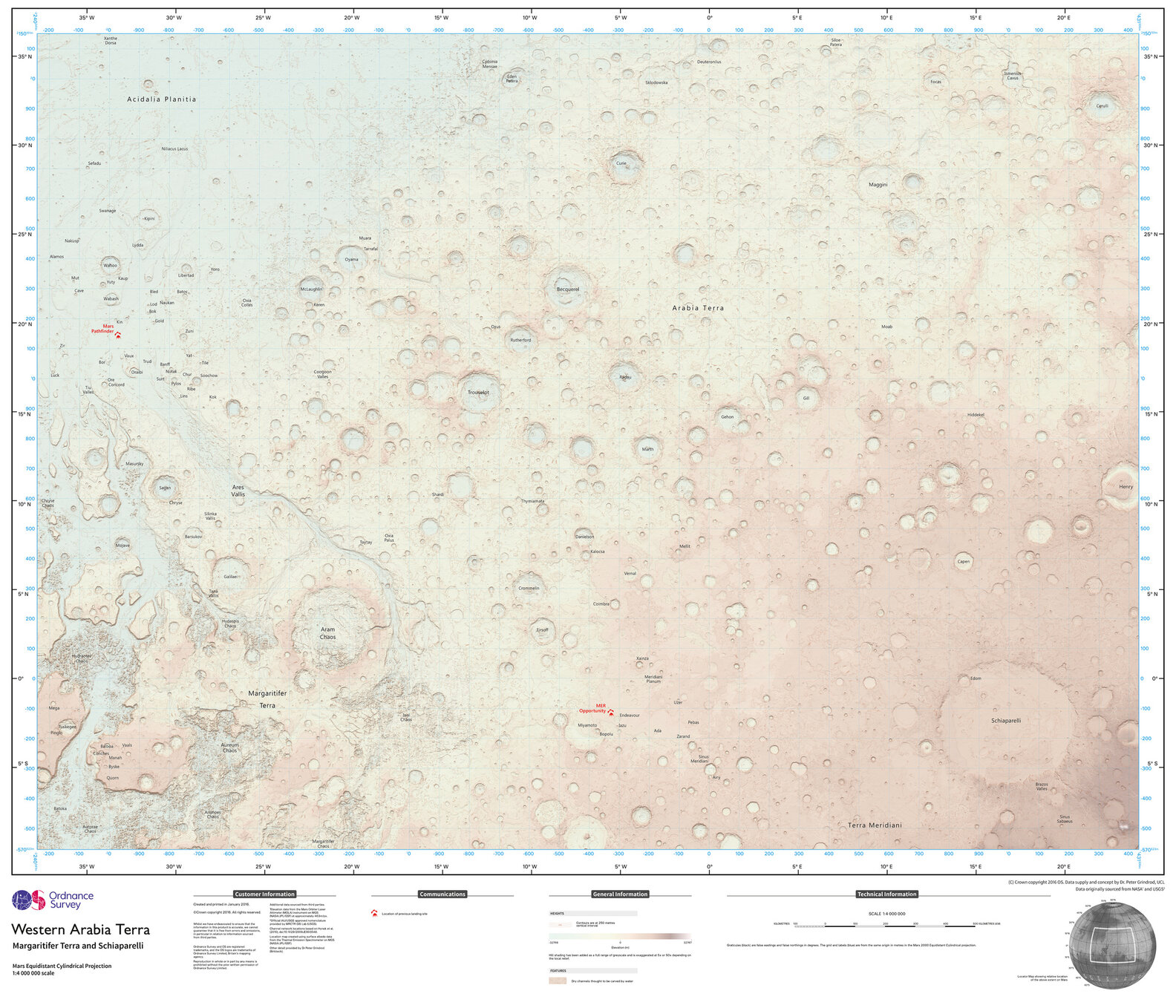 Mars Landscape Map by Ordnance Survey - Thrillist