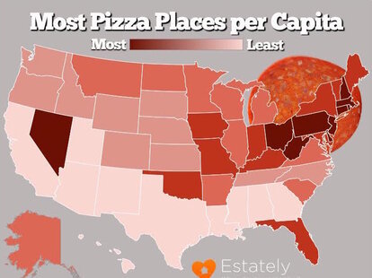 Which State Has the Most Pizza Map - Thrillist