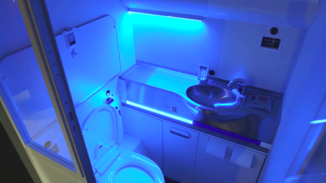 Boeing Self-Cleaning Airplane Lavatory UV Light Kills Bacteria - Thrillist