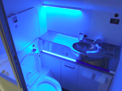Boeing Self-Cleaning Airplane Lavatory UV Light Kills Bacteria - Thrillist
