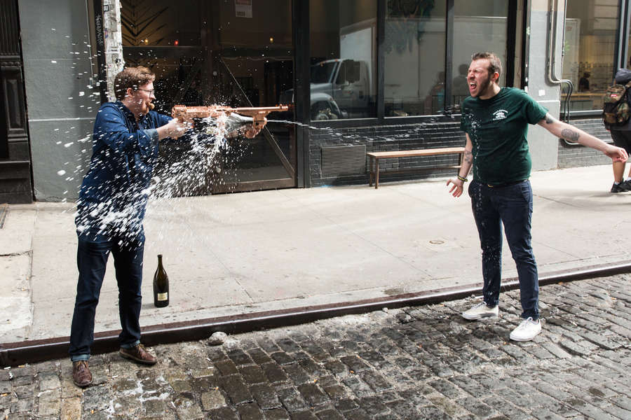 I Tested the $450 Champagne Gun and It Literally Backfired - Thrillist
