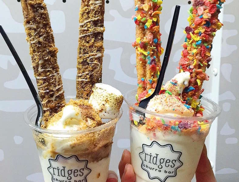 Churro Ice Cream Sundaes Come Topped with Cereal from Ridges Churro Bar ...