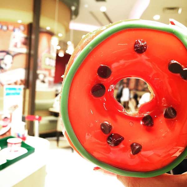 Krispy Kreme Watermelon and Lemon Glazed Donuts - Thrillist