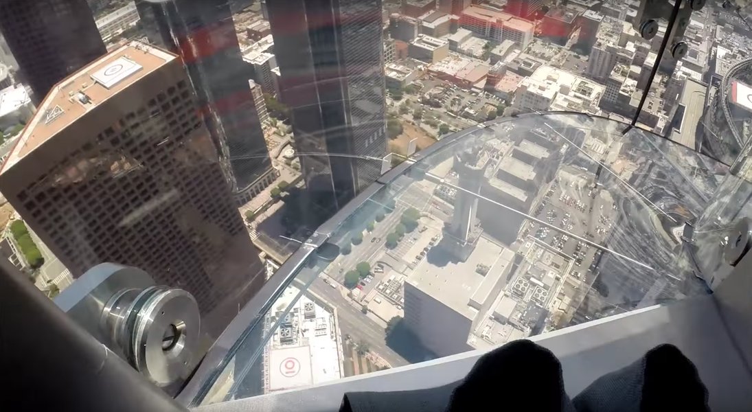 Terrifying Glass Slide Opens 1,000 Feet Above Los Angeles (Video ...