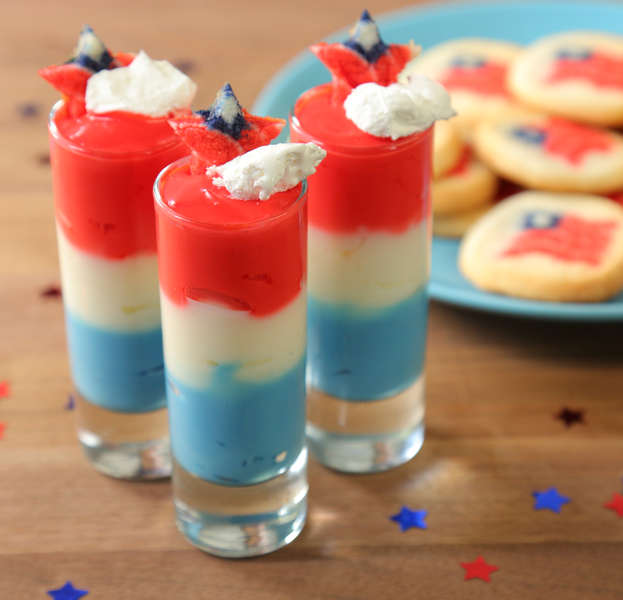 Red, White & Blue Pudding Shots Recipe Video - Thrillist