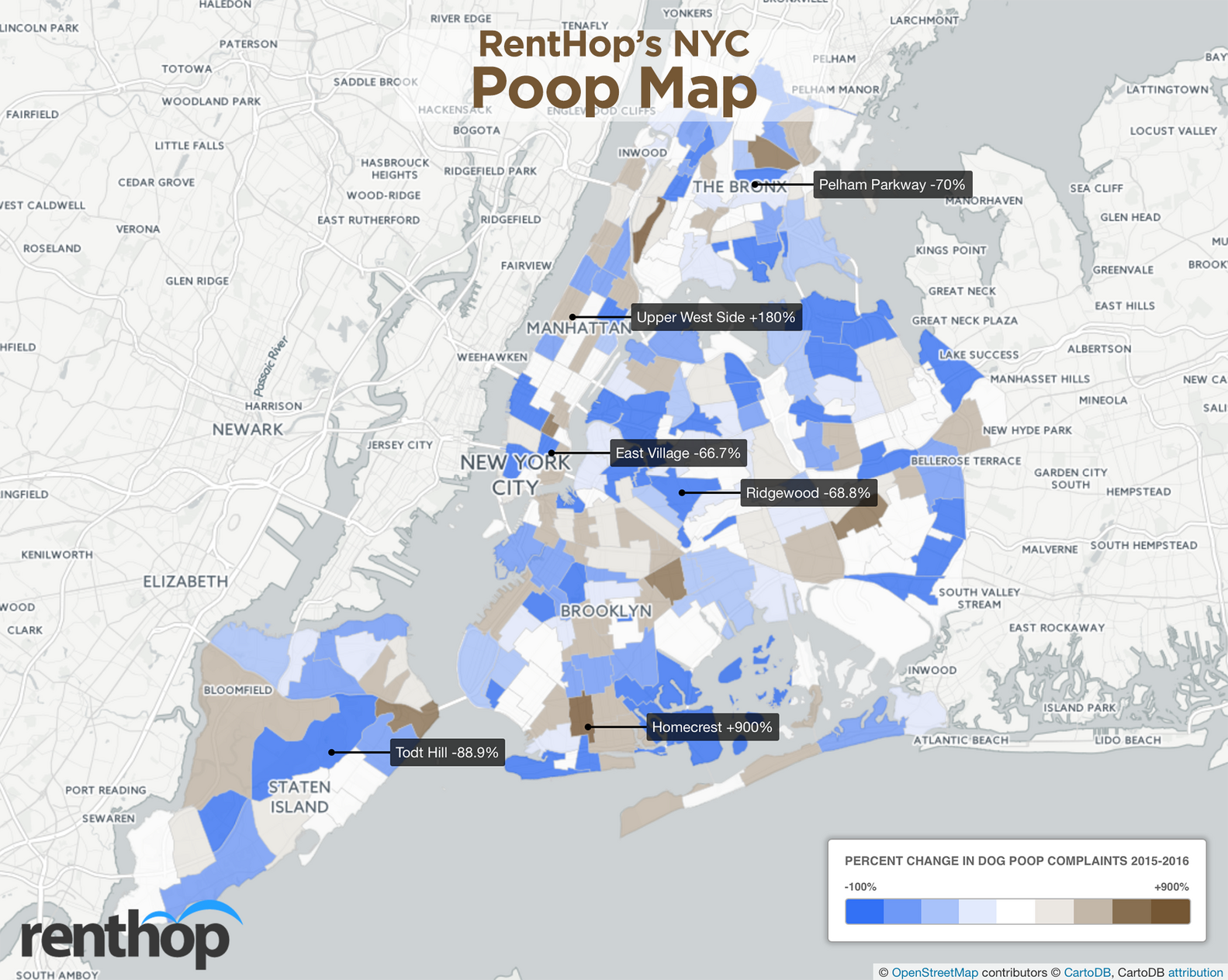 Renthop Map Shows the NYC Neighborhoods with the Most Dog Poop - Thrillist