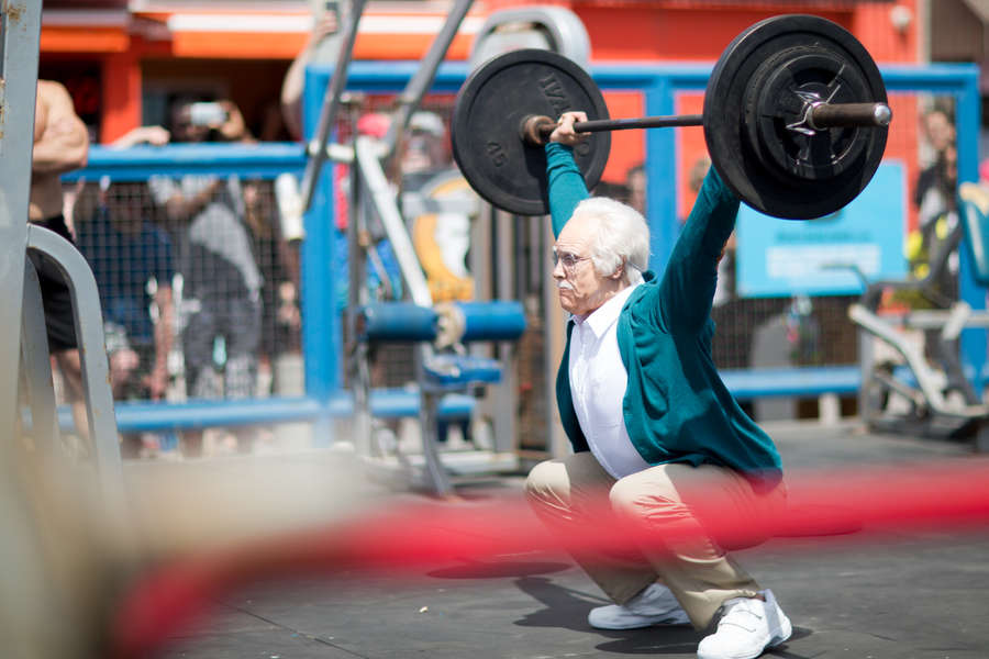 Watch an Old Man Crush Muscle Beach - Thrillist