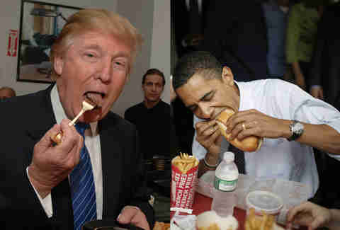 Funny Pictures of Barack Obama Eating: Obama vs Trump With Food - Thrillist