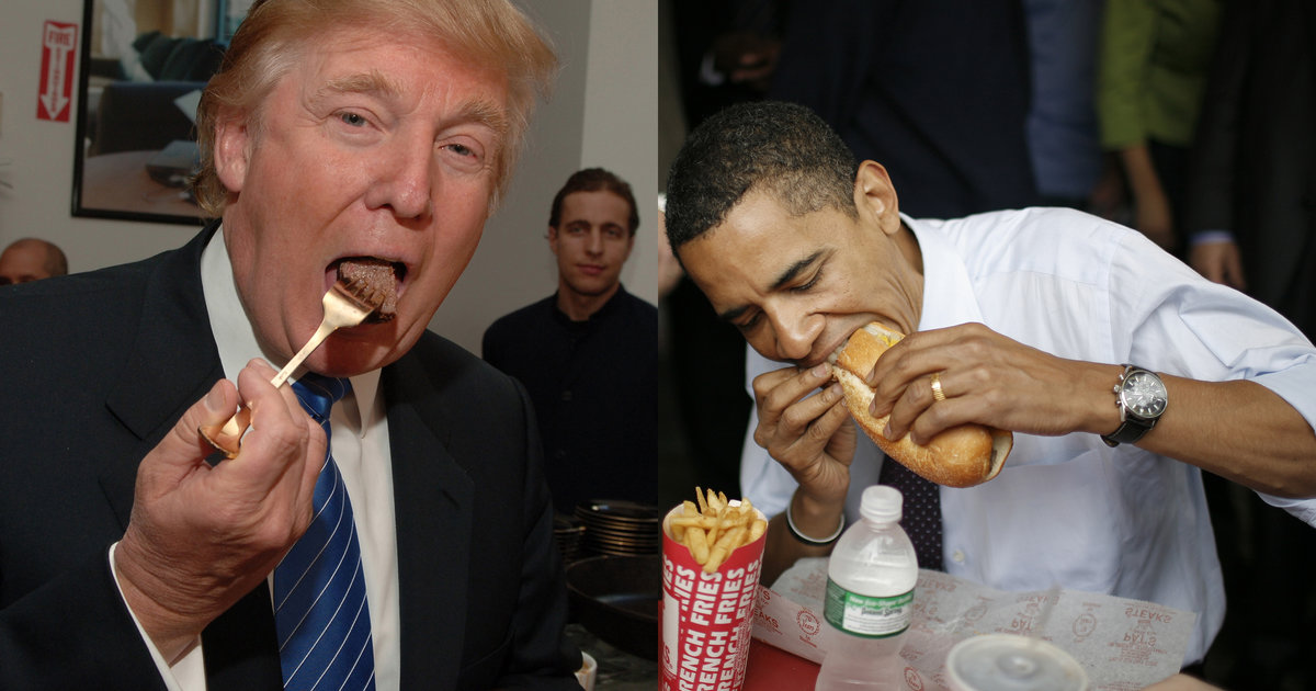 Funny Pictures of Barack Obama Eating: Obama vs Trump With Food - Thrillist