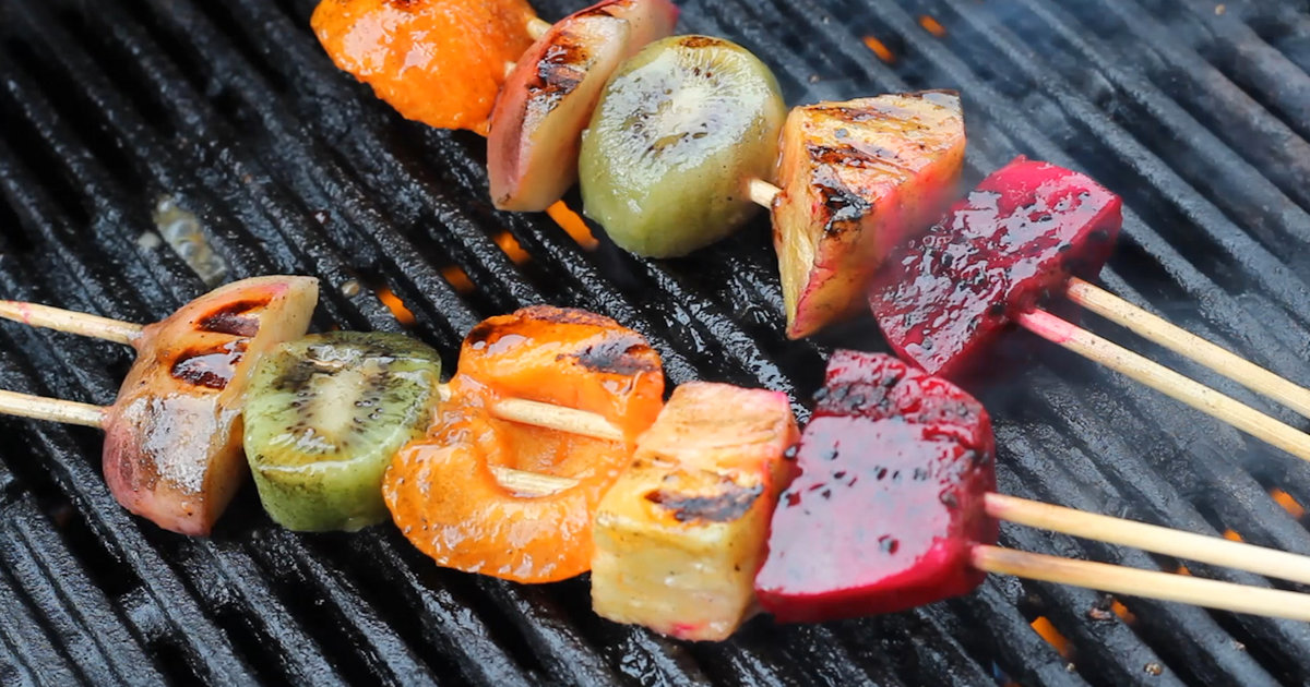 Fruit Kebabs with Vanilla Bean Ice Cream Recipe Video - Thrillist