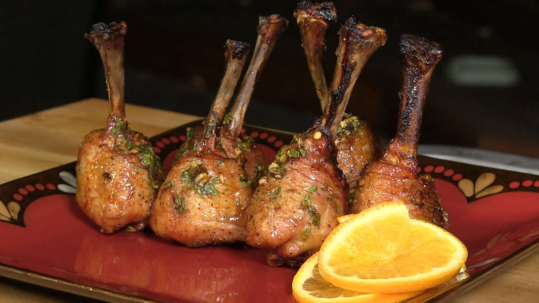 Lollipop Chicken Legs with Orange Glaze Recipe Video - Thrillist